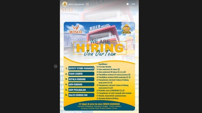 Lowongan Kerja Batam - Wisco Bangunan Batam Buka 6 Lowongan Kerja, Bisa ...