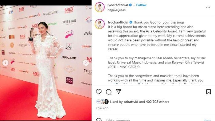 Lyodra Raih Penghargaan Kategori Asia Celebrity di Asia Artist Awards ...
