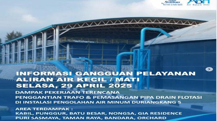 Ganguan Distribusi Air di Batam Hingga Berpotensi Mati Air Malam Ini ...