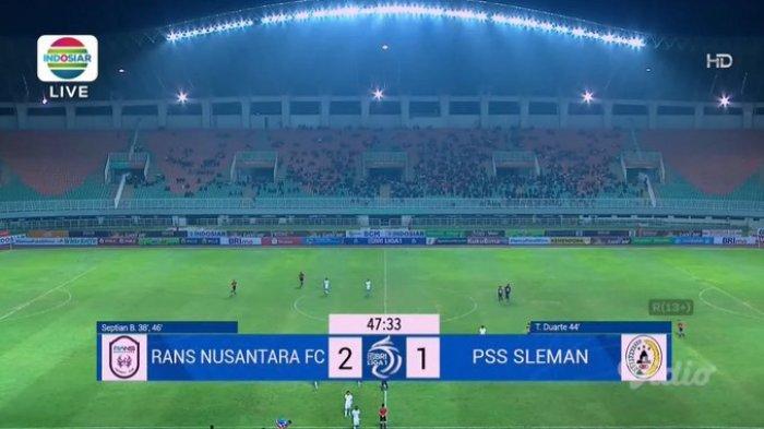 Hasil RANS Nusantara vs PSS Sleman, Super Elja Tertinggal 2-1 di Babak Pertama - Tribunbatam.id