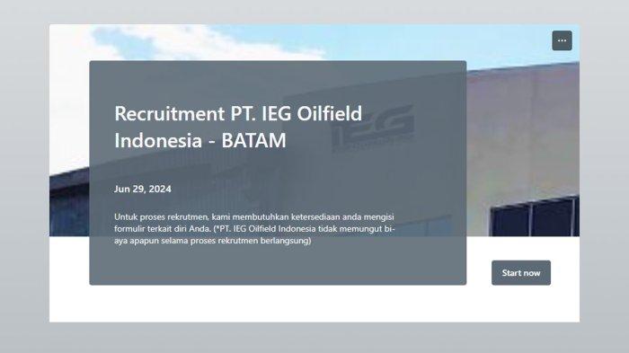 Lowongan Kerja Batam - PT IEG Oilfield Batam Buka Loker Quality Engineer, Design Engineer ...