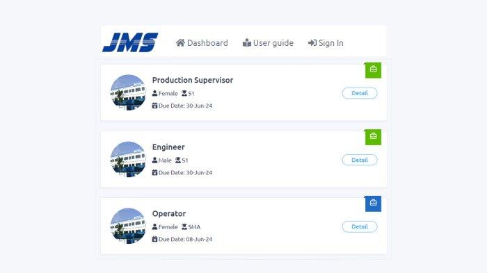 Lowongan Kerja Batam - Loker PT JMS Production Supervisor, Engineer DL 30 Juni, Operator DL 8 ...