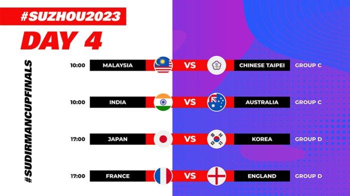Live Streaming Sudirman Cup 2023 Hari Ini Malaysia vs China Taipei, Jepang vs Korea - Tribunbatam.id