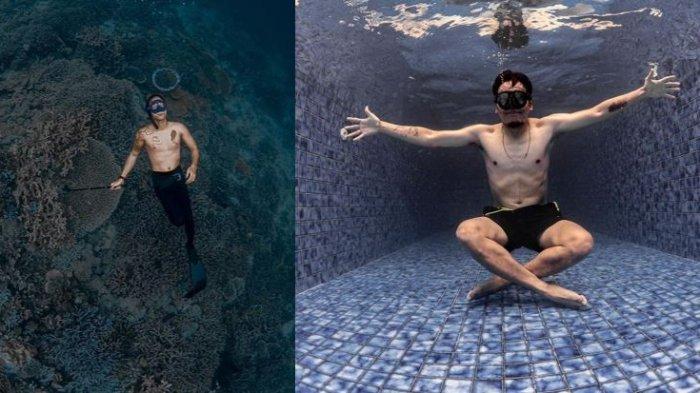 Potret Desta dan Dikta Wicaksono Ketika Tekuni Olahraga Freediving Bersama - Tribunbatam.id