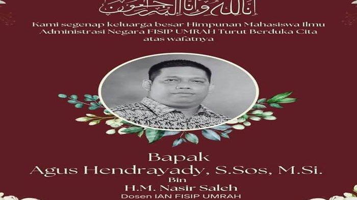 Profil Agus Hendrayady Dosen UMRAH Tanjungpinang Kepri Ditemukan Tewas ...