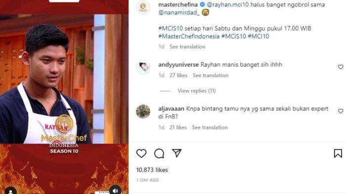 Chef Juna Sebut Rayhan MasterChef Indonesia 10 Sok Imut saat Ngobrol ...