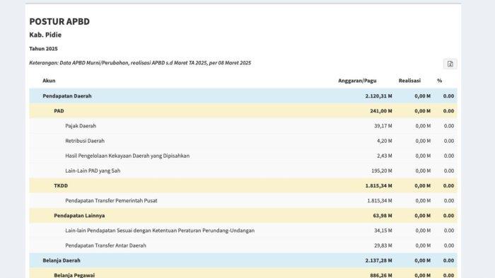 Daftar Kabupaten/Kota di Provinsi Aceh dengan APBD 2025 Jumbo di Atas Rp 2 Triliun - Tribunbatam.id