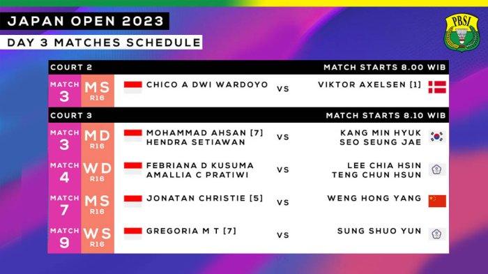 Jadwal Japan Open 2023 Hari Ini Chico vs Viktor Axelsen, Fajar/Rian Lolos Tanpa Main, Live iNews ...