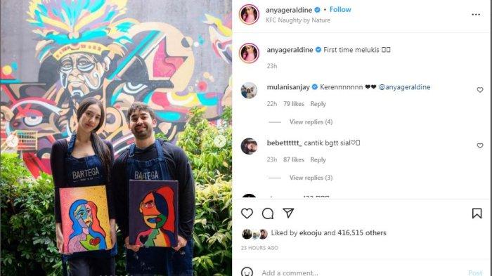 Pertama Kali Melukis Bareng Pacar, Hasil Lukisan Anya Geraldine Jadi Sorotan Warganet ...