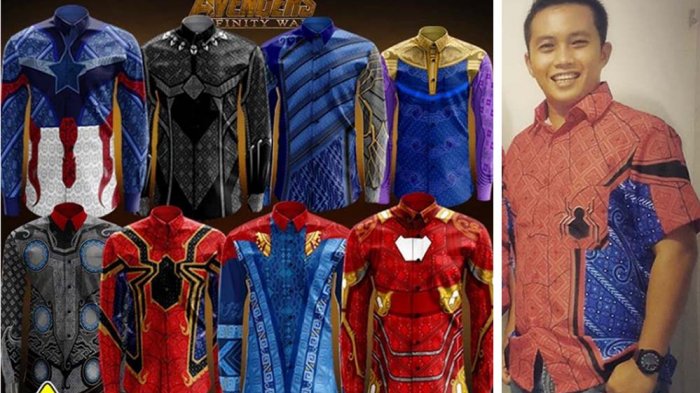 KEREN! Kemeja Batik Superhero Avenger Kini Lagi Trend. Anda Sudah ...