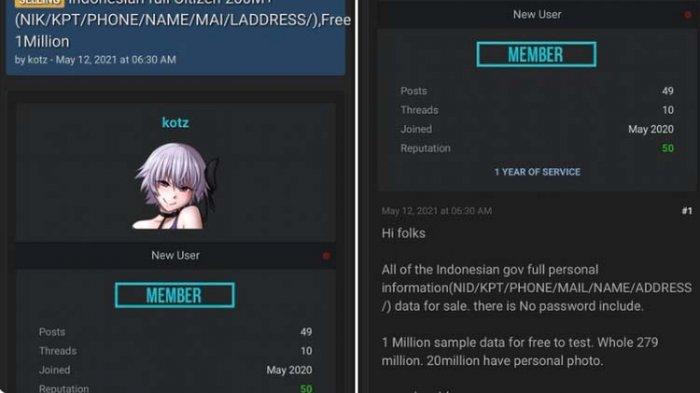Viral 279 Juta Data Penduduk Indonesia Bocor, Lengkap NIK, Nomor ponsel ...