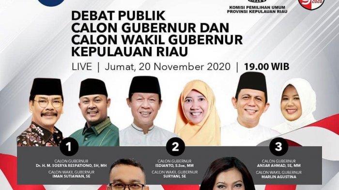 Link Live Streaming Debat Calon Gubernur Kepri saat Pilkada Kepri di TVRI Pukul 19.00 WIB ...