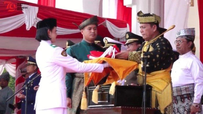 Pengibaran Bendera Upacara HUT Ke-79 Kemerdekaan RI Tingkat Provinsi Kepri Sukses - Tribunbatam.id