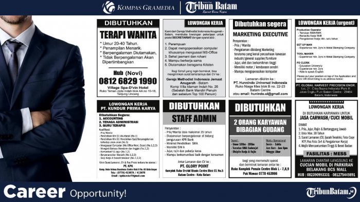 LOKER BATAM HARI INI - 8 Info Lowongan Kerja Terbaru di Batam Hari Ini ...