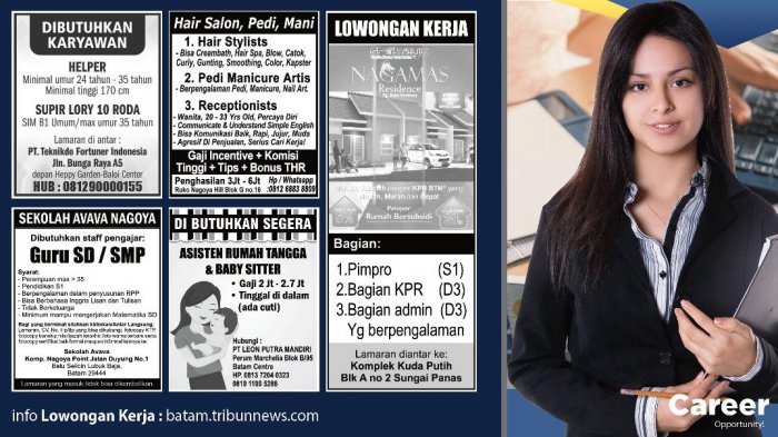 LOKER BATAM HARI INI - Lowongan Kerja Terbaru di Batam. Simak 5 Info ...