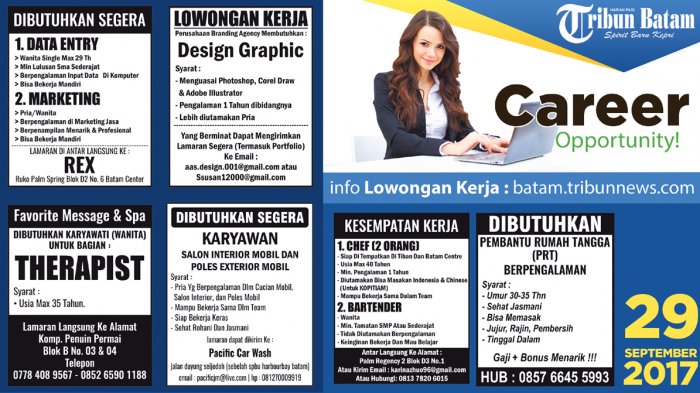Lowongan Kerja di Batam - Jangan Lewatkan Tawaran Pekerjaan Sejumlah ...
