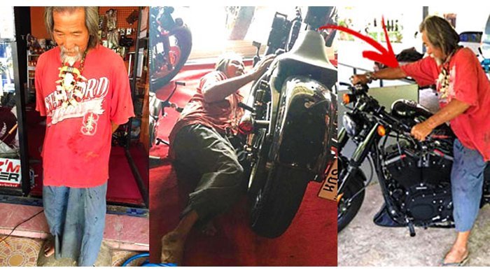 Tak Digubris karena Penampilan Lusuhnya, Kakek Ini Beli Motor Harley ...