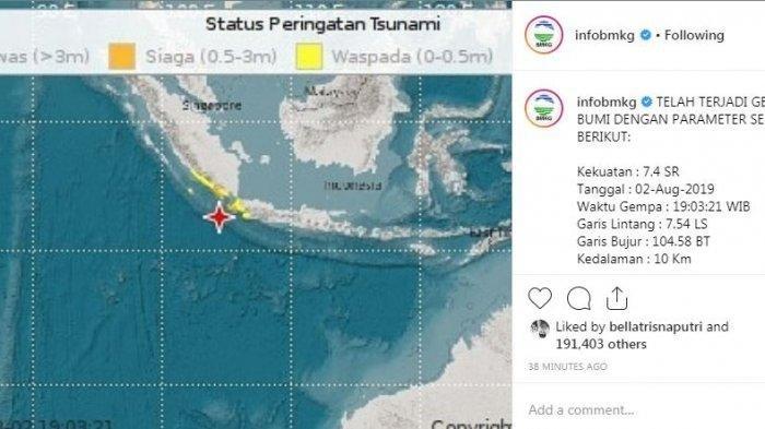 Pakar Tsunami Sebut Gempa Banten 7,4 SR Terjadi di Megathrust Selat ...