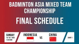 Hasil Final Kejuaraan Beregu Campuran Asia 2025, Putri KW Kalah, Indonesia 2-1 China ...