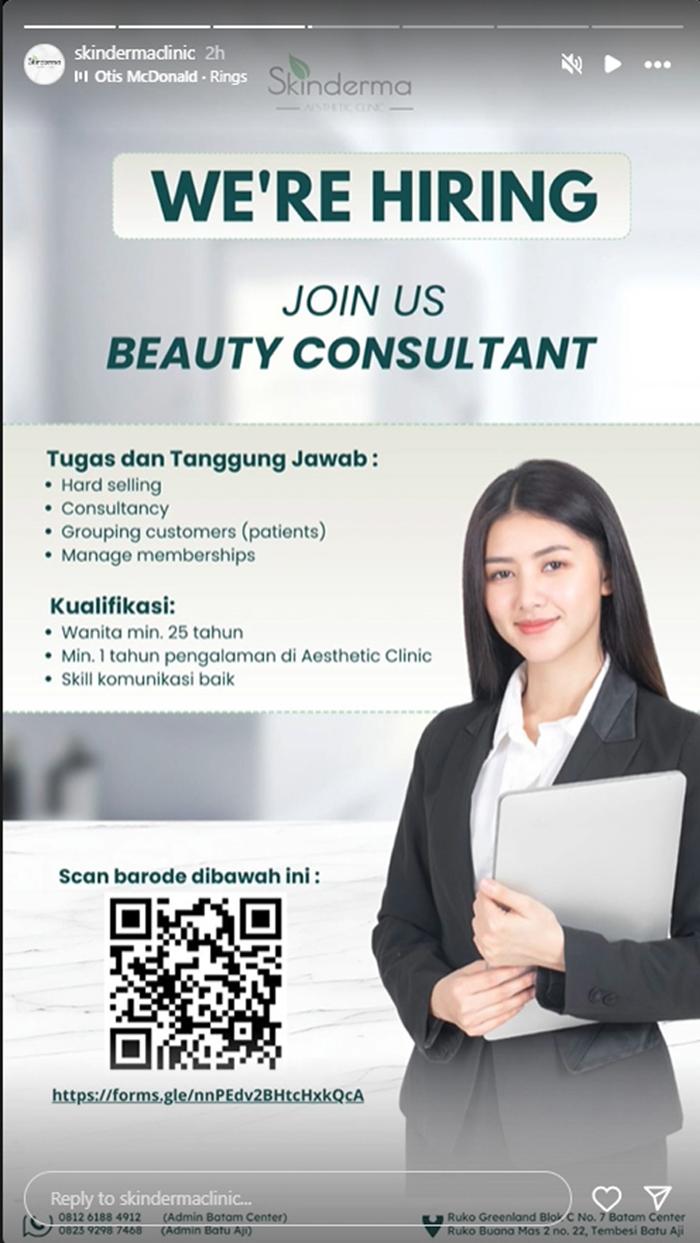 Lowongan Kerja Batam - Skinderma Aesthetic Clinic Buka Loker Beautycian ...