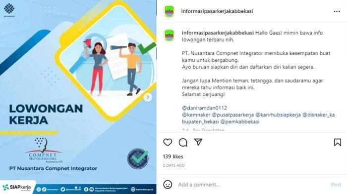 Lowongan Kerja Bekasi: PT Nusantara Compnet Integrator Buka Peluang Kerja untuk Posisi ...