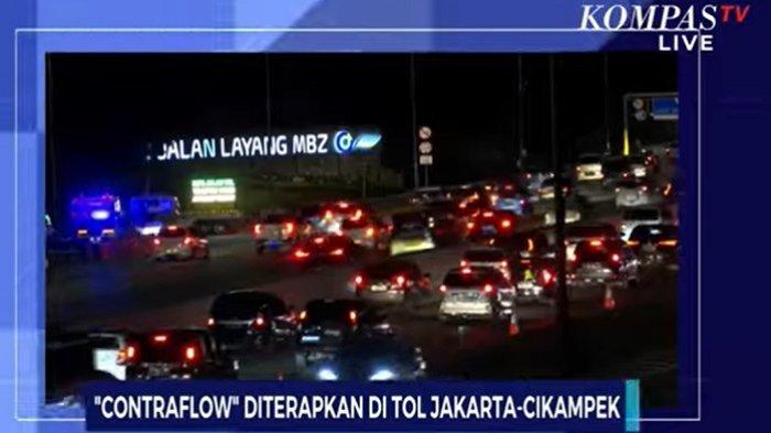 Arus Balik ke Jakarta Landai, Korlantas Hentikan Contra Flow di KM 72-47 Tol Japek Minggu Pagi ...