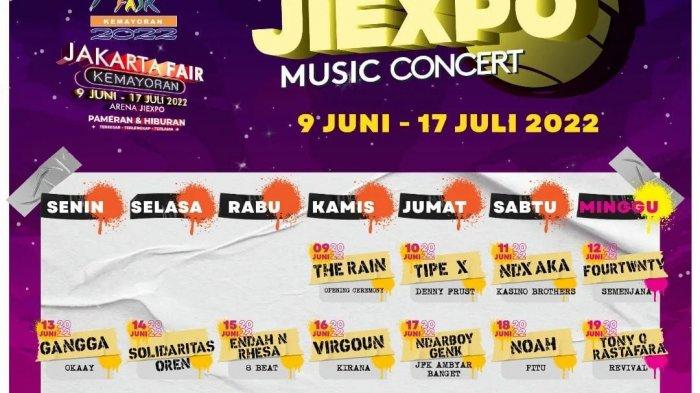 Line Up Konser Panggung Utama Jakarta Fair Kemayoran 2022, dari Noah, Kotak, Slank, Hingga ...