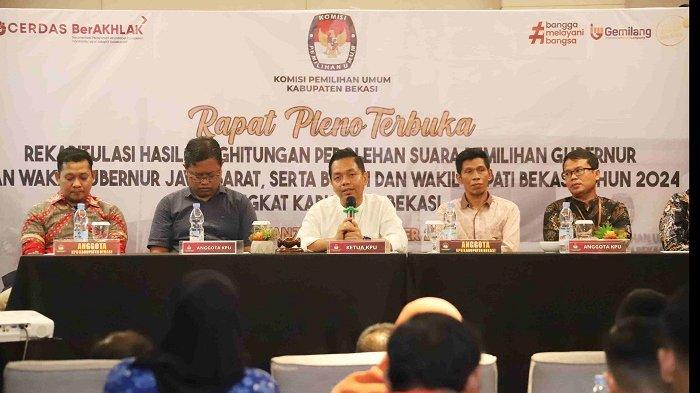KPU Kabupaten Bekasi Mulai Gelar Rapat Pleno Terbuka Rekapitulasi Penghitungan Suara Pilkada ...