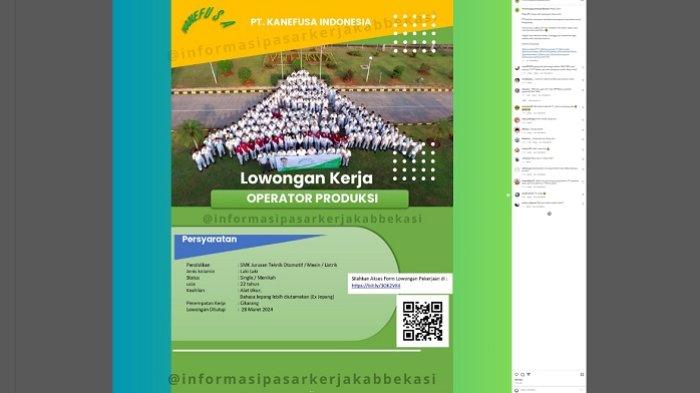 Lowongan Kerja Bekasi: PT Kanefusa Indonesia Butuh Tenaga Operator ...