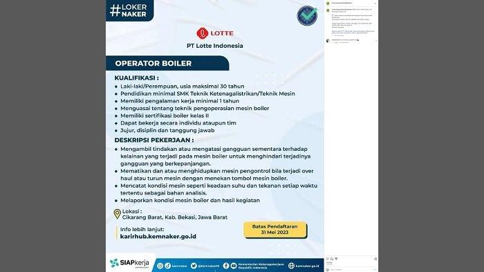 Lowongan Kerja Bekasi: PT Lotte Indonesia di Cikarang Barat Butuh ...