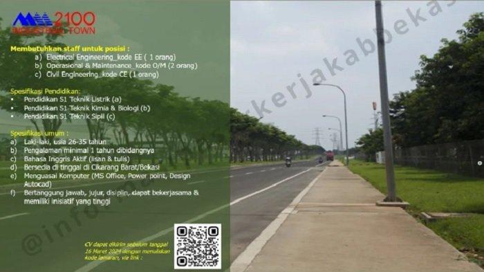 Lowongan Kerja Bekasi: MM2100 Industrial Town Tawarkan Tiga Posisi untuk Lulusan Sarjana Teknik ...