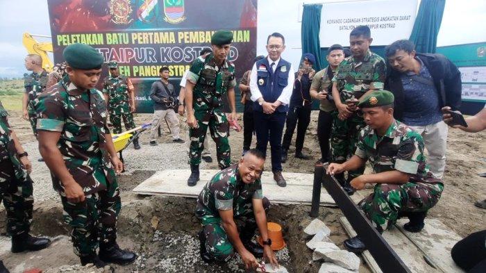 Pangkostrad Lakukan Peletakan Batu Pertama Pembangunan Batalyon Intai ...