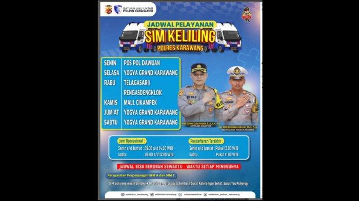 Layanan SIM Keliling Karawang, Rabu ini, 19 Maret 2025 Mulai Pukul 09. ...