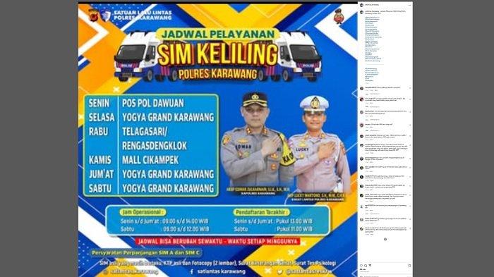Jadwal SIM Keliling Karawang, Selasa 14 Januari 2025, di Yogya Grand Karawang - Tribunbekasi.com