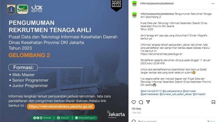 Lowongan Kerja Bekasi: Pusdatin Kesda pada Dinkes DKI Buka Rekrutmen ... Lowongan Kerja Bekasi: Pusdatin Kesda pada Dinkes DKI Buka Rekrutmen ...