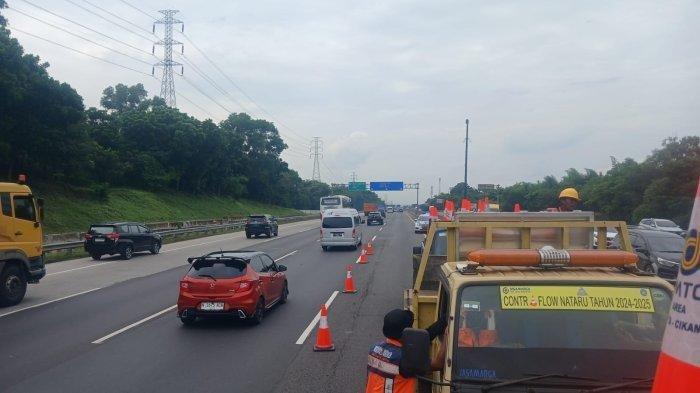 Contraflow Tol Jakarta-Cikampek Arah Cikampek Diperpanjang dari KM 47 hingga KM 65 ...