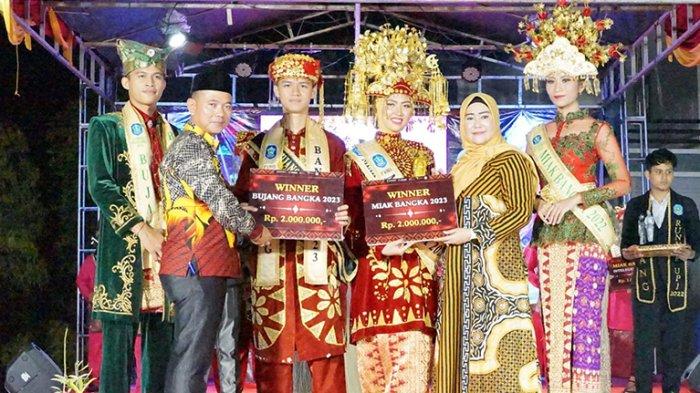 Gelar Duta Wisata Bujang Miak Bangka 2023 Diraih Deon dan Gusti Viranda, Ini Pesan Bupati Bangka ...