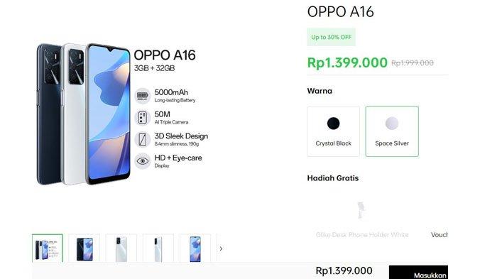 Makin Murah, Spesifikasi dan Harga OPPO A16, Pas Buat Pelajar, Foto Makin Jernih, Gaya Makin ...