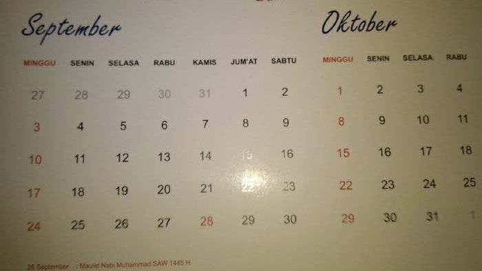 Kalender Bulan September 2023 Lengkap dengan Tanggal Merah Berikut ...