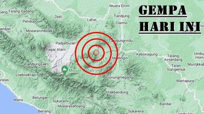 Gempa Hari Ini Terjadi di Lahat Magnitudo 3,2, Intensitas Getaran Guncangan Lemah - Posbelitung.co