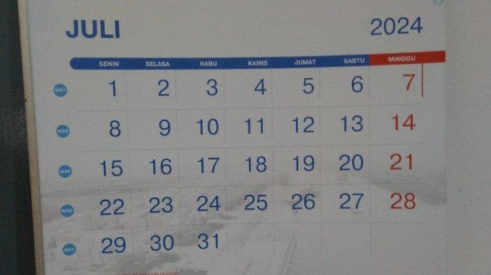 Kalender Juli 2024 Lengkap dengan Tanggal Merah dan Hari Besar Nasional ...
