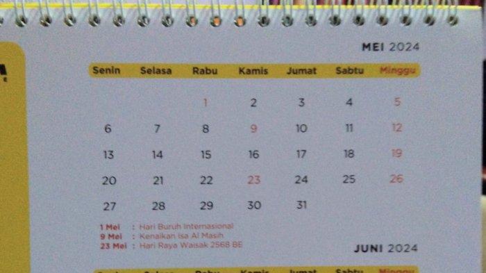 Kalender Mei 2024 Lengkap dengan Tanggal Merah dan Libur Nasional, Rabu ...