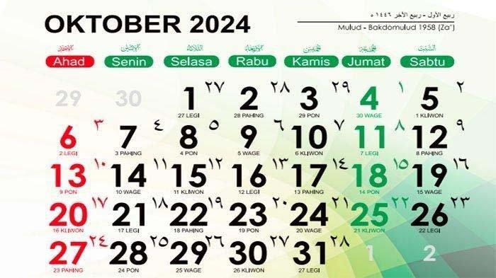 Kalender Islam Oktober 2024 Lengkap dengan Hari Penting Penanggalan Hijriyah - Halaman all ...