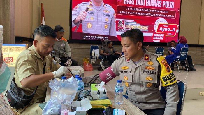 HUT ke 73 Humas Polri di Bangka Barat, Sukses Donasi 30 Kantong Darah ...