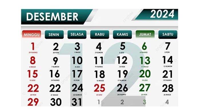 Kalender Desember 2024 Lengkap dengan Tanggal 1 Desember 2024 ...