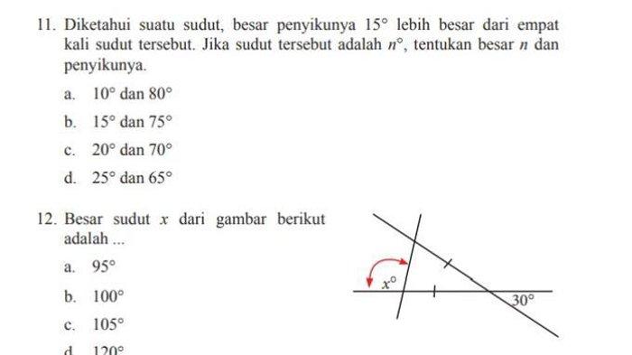 40 Contoh Soal dan Kunci Jawaban Pilihan Ganda UAS/SAS/PAS Matematika Kelas 7 SMP Semester 1 ...