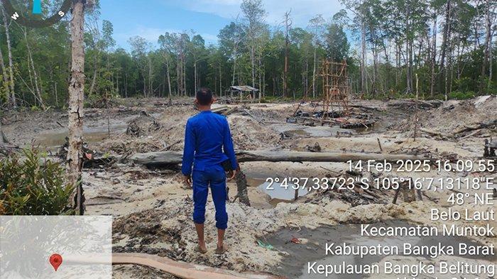 Cek Kawasan DAS Desa Belo Laut Bangka Barat, Polisi Temukan 18 Ponton Isap Produksi Terparkir ...