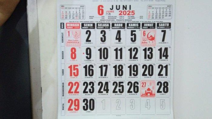Kalender Juni 2025 Lengkap dengan Tanggal Merah dan Cuti Bersama, Apakah 2 Juni Libur? - Halaman ...