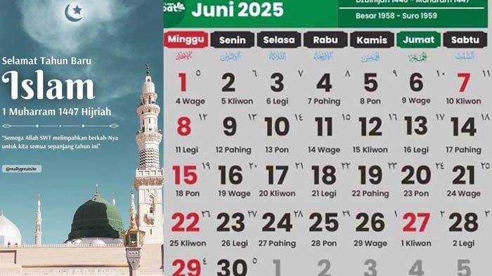 Kalender 2025, Hari Libur Bulan Juni 2025, Tahun Baru Islam 1447 Hijriah Kapan? - Posbelitung.co