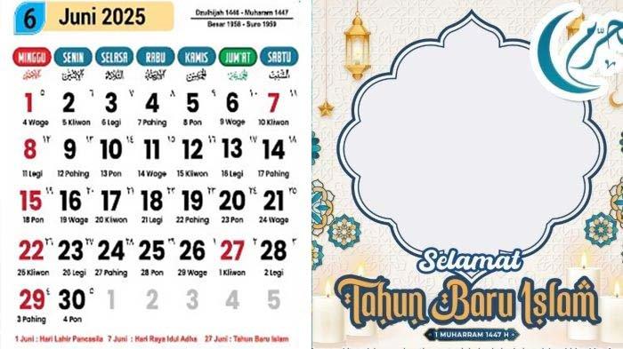 Kalender Juni 2025, Tanggal Merah 1 Muharram 1447 H Versi NU dan ...